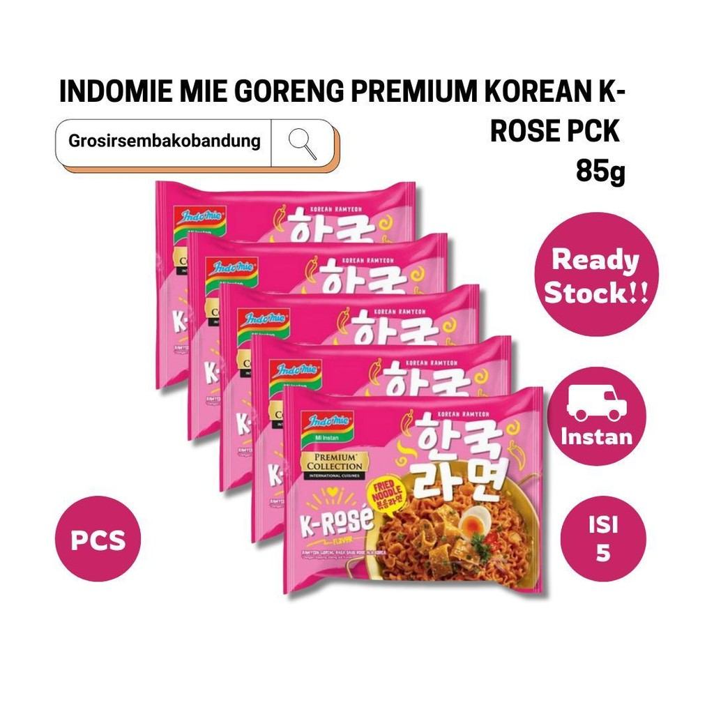 Jual INDOMIE MIE GORENG PREMIUM KOREAN K-ROSE PCK 85g - 5 Pcs - Kota ...