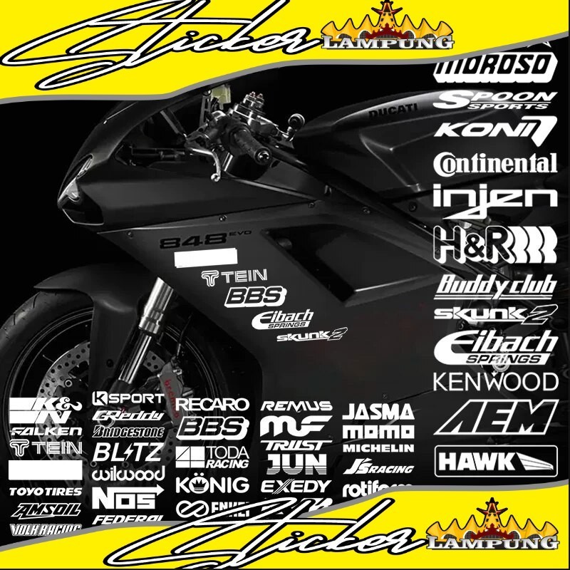 Jual Stiker Cuting Logo Logo Racing ukuran 21 cm x 8cm 1Set Sponsor ...