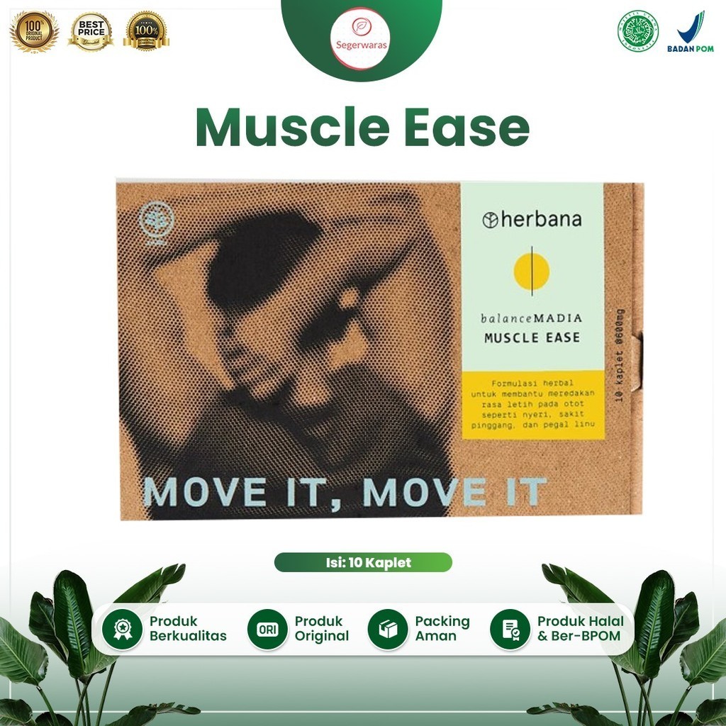 Jual Herbana Balance Madia Muscle Ease 10 Kaplet Meredakan Nyeri Otot | Shopee Indonesia