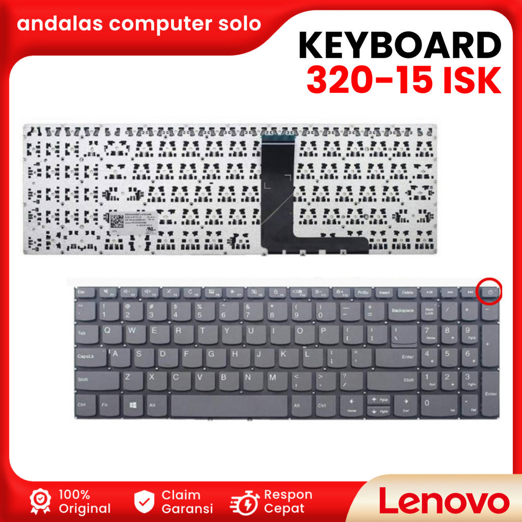 Jual Keyboard Lenovo IdeaPad 320-15ABR 320-15ISK 320-15IKB Power ...