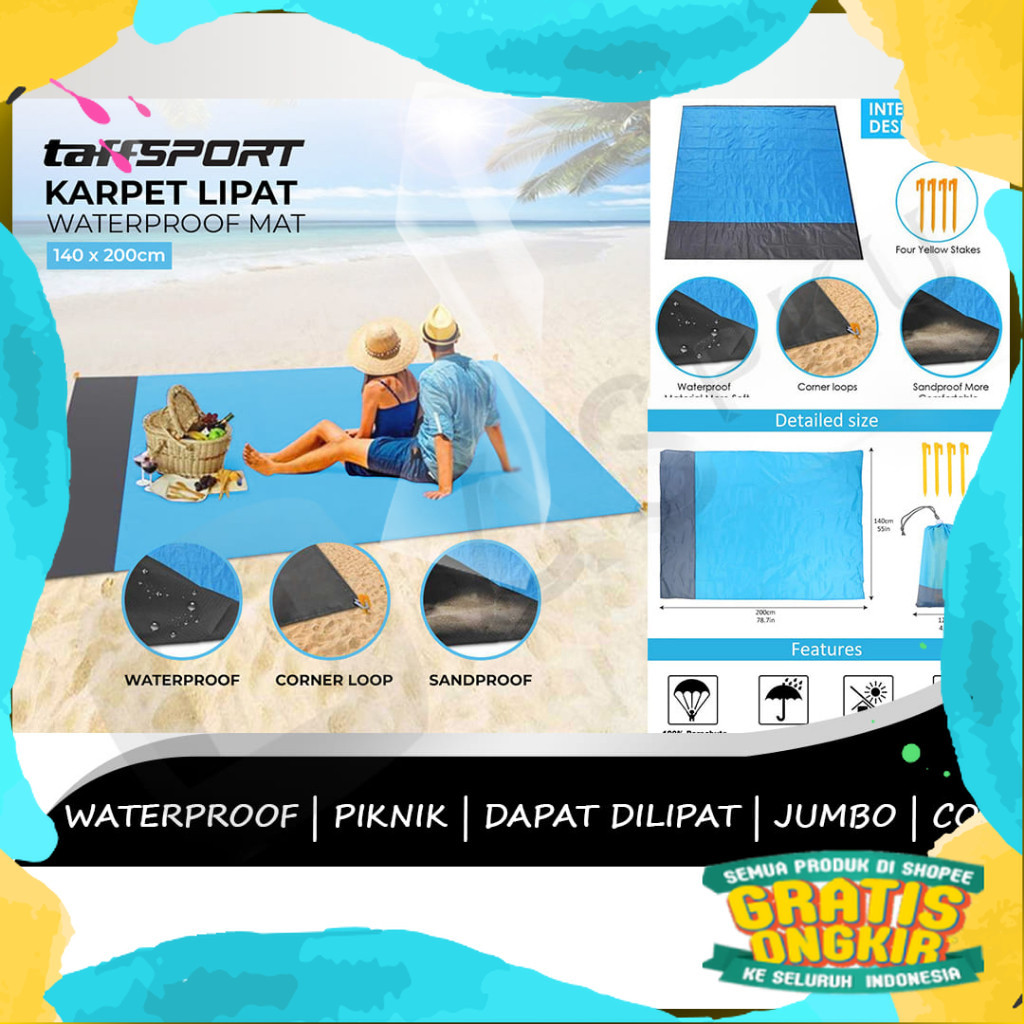 Jual Karpet Lipat Outdoor Tikar Gulung Portable Tahan Air Pasir ...