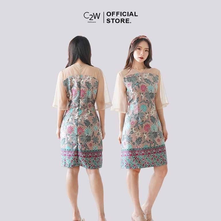Jual C2W Clothtowear Dress Tile Batik Wanita All Size Satin Women's Clothes 643-AVN | Shopee ...