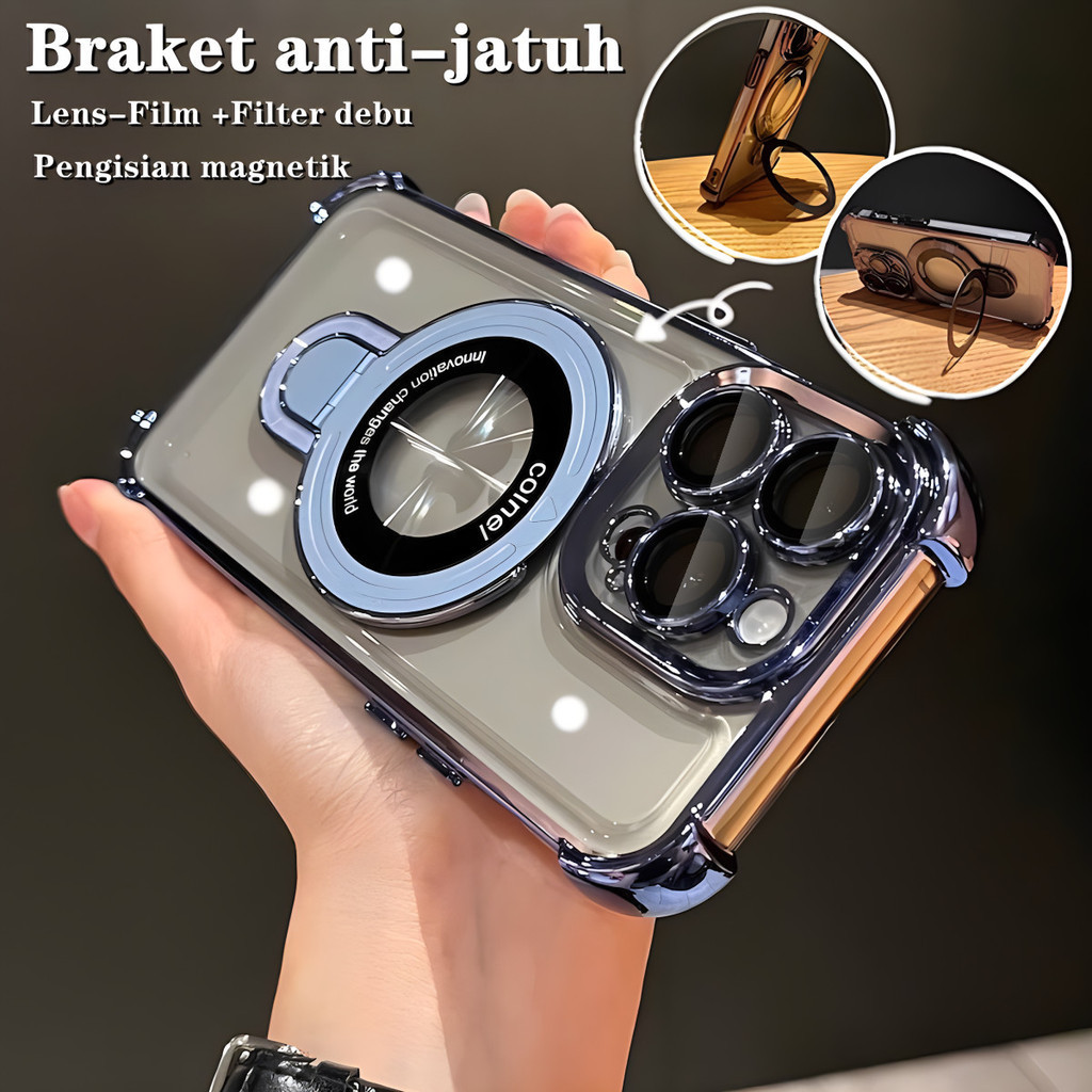 Jual Casing Pengisian magnetik Plating thickened airbag magsafe stand ...