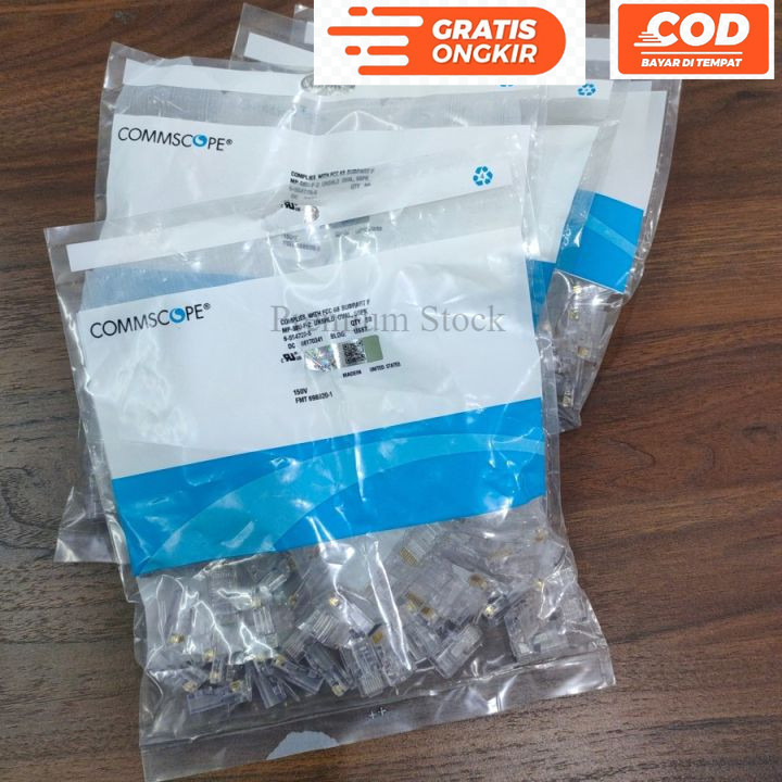 Jual Konektor rj45 Commscope AMP connector CAT5e ORIGINAL 50 pcs/rj45 ...