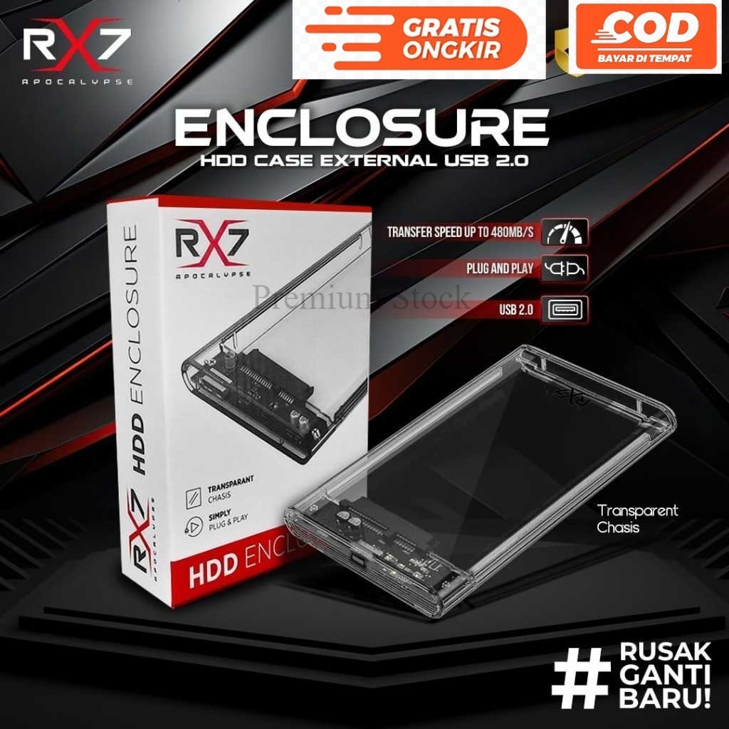 Jual Casing Hardisk External RX7 2.5" HDD/SSD USB 2.0 Enclosure - Garansi 1 Tahun, HDD/SSD ...