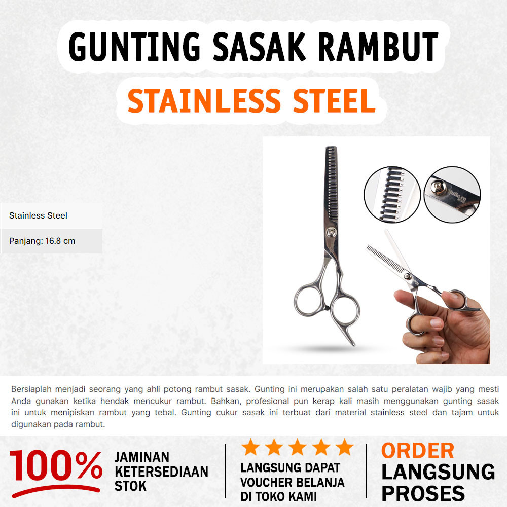 Jual Gunting Sasak Rambut Full Stainless Steel - Seri BHT002 - Warna ...