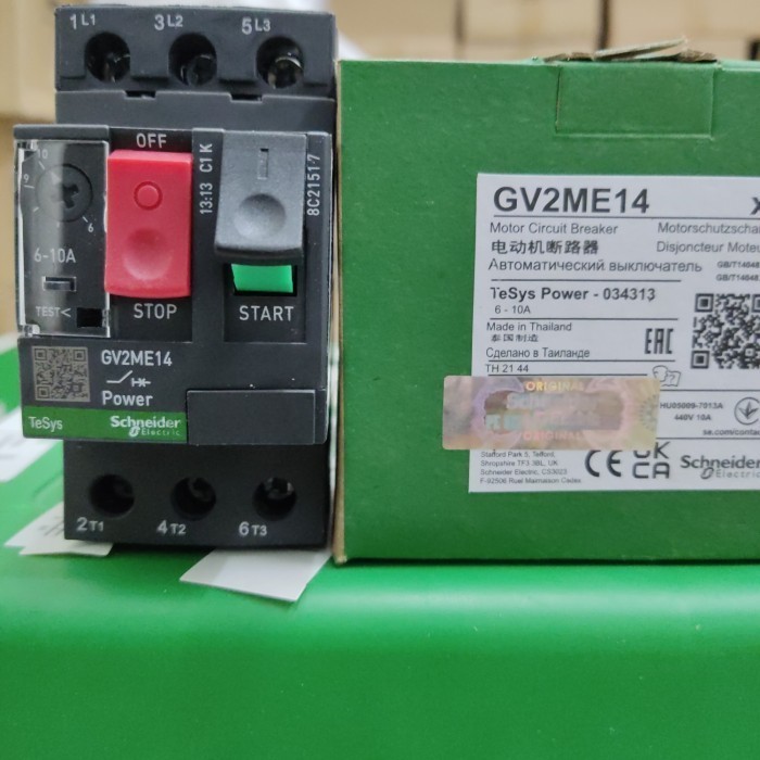 Jual Schneider Thermis Motor Circuit Breaker GV2ME14 GV2ME 14 ( 6 - 10 ...