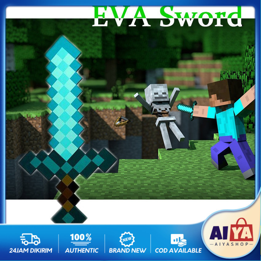 Jual Mainan Pedang Minecraft sword bahan eva mine craft Creeper Diamond ...