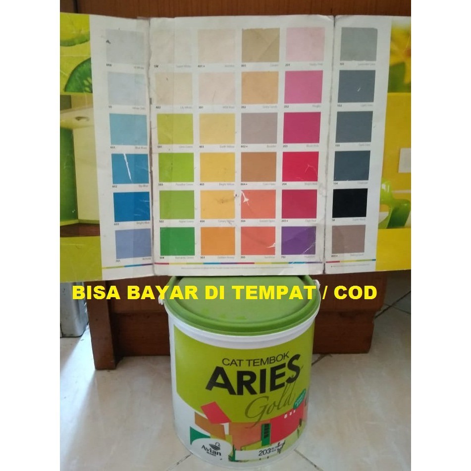 Jual ARIES GOLD Galon 4.5 KG Cat Tembok Dinding Plafon INTERIOR Warna ...