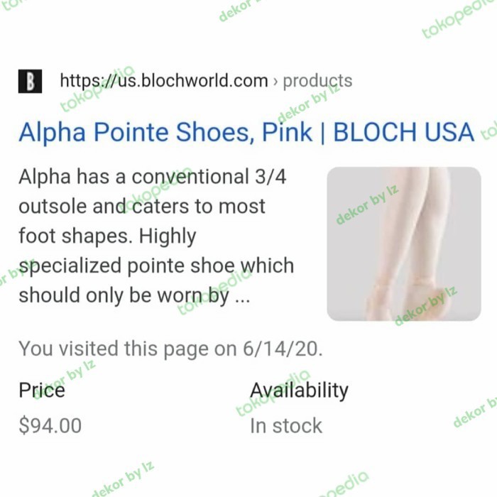 Jual Pointe shoes BLOCH ALPHA size kecil - 3.5, box XX | Shopee Indonesia