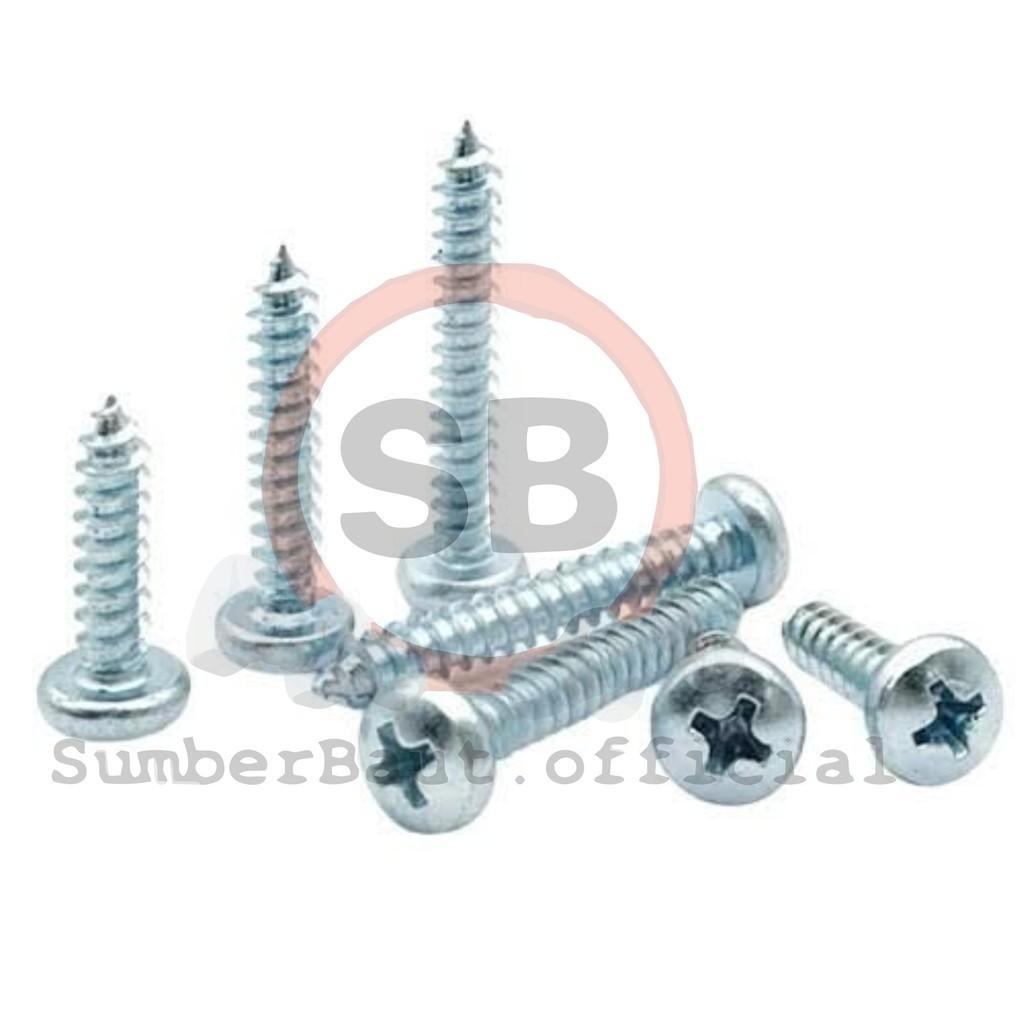 Jual Skrup PH/PAB 12x1/2 Tapping Screw - Skrup Kepala Bulat 12 x 1/2 ...