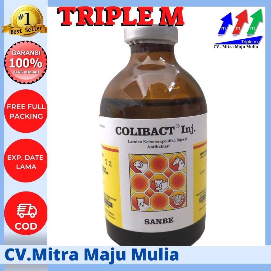 Jual Colibact injeksi 50 ml Obat Antibiotik Hewan Diare Batuk Pilek ...