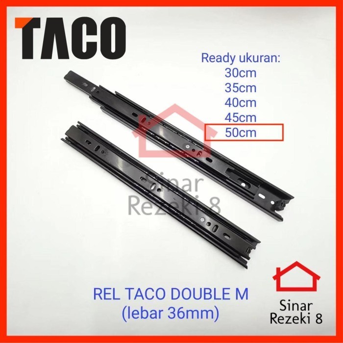 Jual TACO Rel Laci Double Track Size M 50 cm / Full Extension Ball Bearing | Shopee Indonesia
