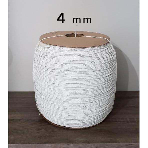 Jual tali kertas putih 4mm paper rope untuk paper bag tas kertas kraft ...