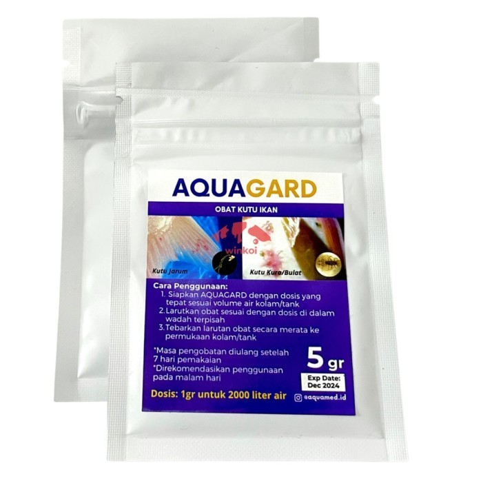 Jual AQUAGARD 5GR Obat Kutu Ikan Koi Koki ikan Hias Kutu Jangkar Bulat Kura | Shopee Indonesia