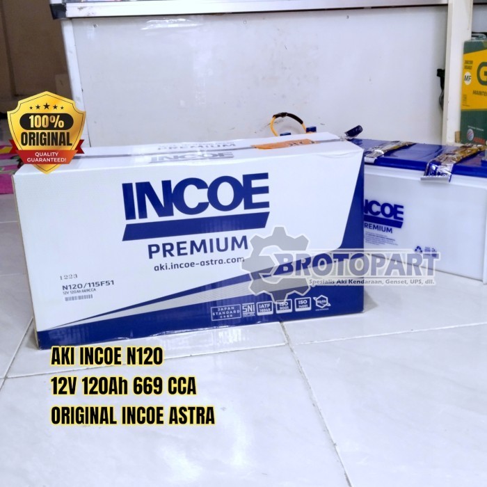 Jual Aki Basah INCOE Premium N120 Accu Mobil Genset Excavator 12v 120Ah | Shopee Indonesia