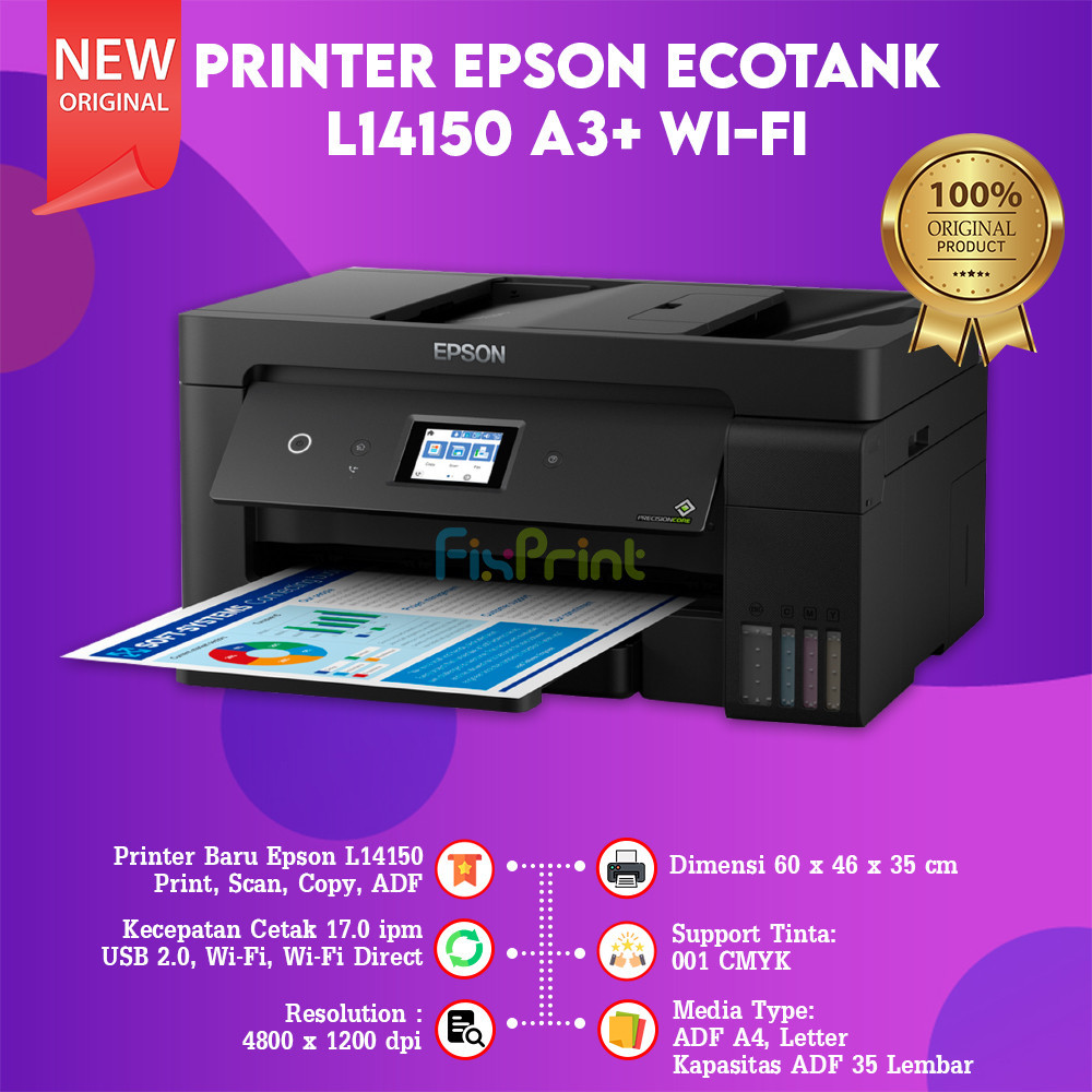Jual Printer Epson Ink Tank L14150 / M15140 / l15150 / 15160 A3+ WiFi ...