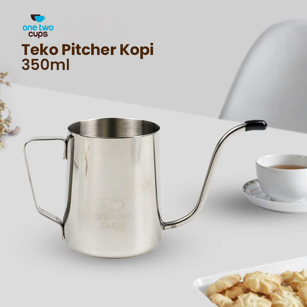 Jual One Two Cups Teko Kopi Leher Angsa Gooseneck Pour Over Drip Kettle 350 ml - AA049 - Silver ...