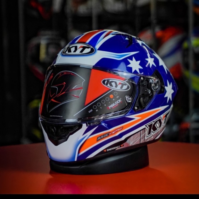 Jual Produk quality Helm KYT NFR Broc Parkes Star-Blue NFR Brock Parkes ...