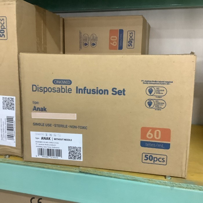 Jual ONEMED Infus Set ANAK DEWASA Infuset Selang Infusion Set BOX Isi ...