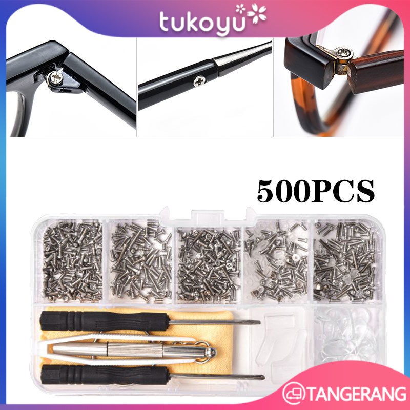 Jual 500 Pcs Set Reparasi Kacamata Glasses Set Nose Pad Kacamata Silikon Paket Premium Baut ...