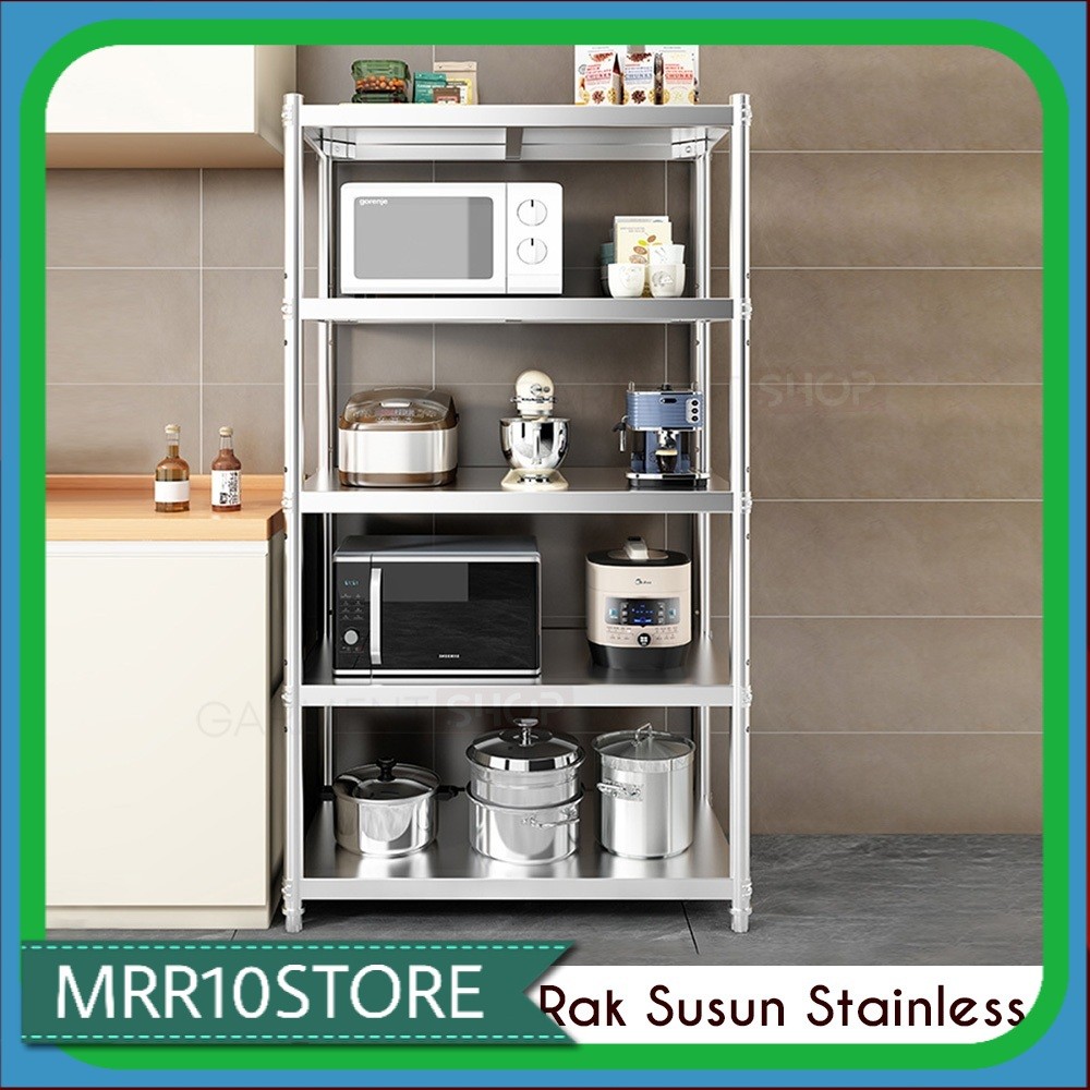 Jual Rak Dapur Stainless Steel 3 4 5 6 Susun Penyimpanan Microwave Rack ...