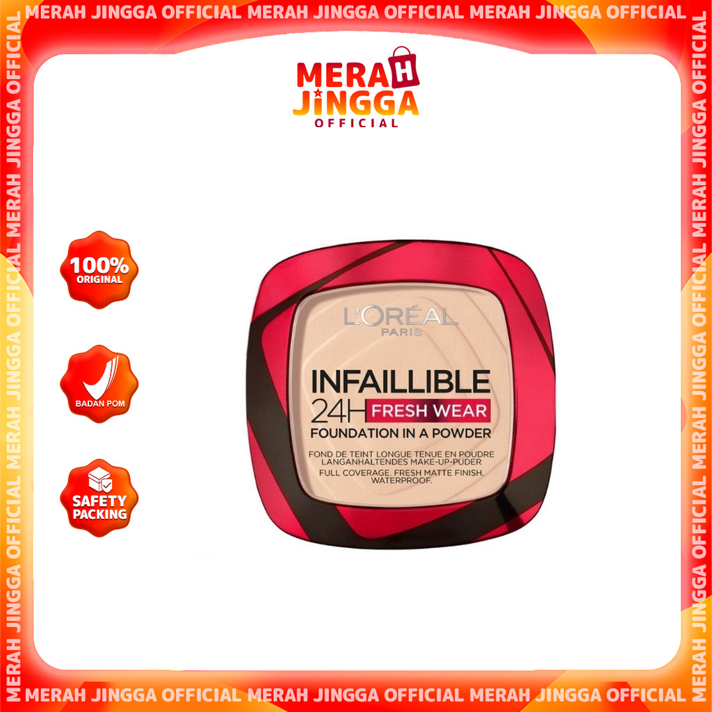 Jual L'Oreal Paris Infallible 24H Fresh Wear Powder Foundation | Merah ...
