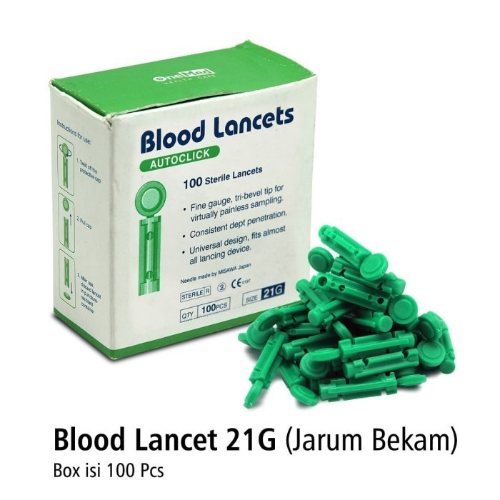 Jual Blood Lancet Bekam 21G 26G 28G 30G isi 100 Jarum Ambil Darah Bekam ...
