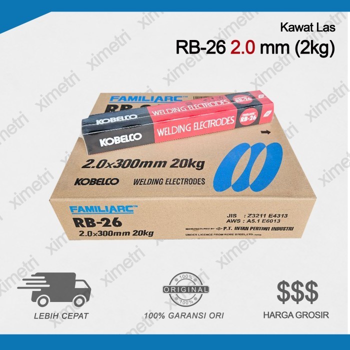 Jual Kawat Las RB-26 2.0 mm Kobe Steel (2KG) / Las Elektroda RB26 2,0 ...