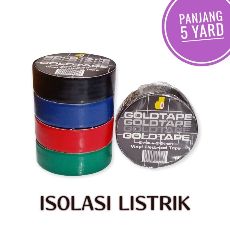 Jual GOLDTAPE ISOLASI LISTRIK MERAH 5MM / LAKBAN LISTRIK 5MM GOLDTAPE ...