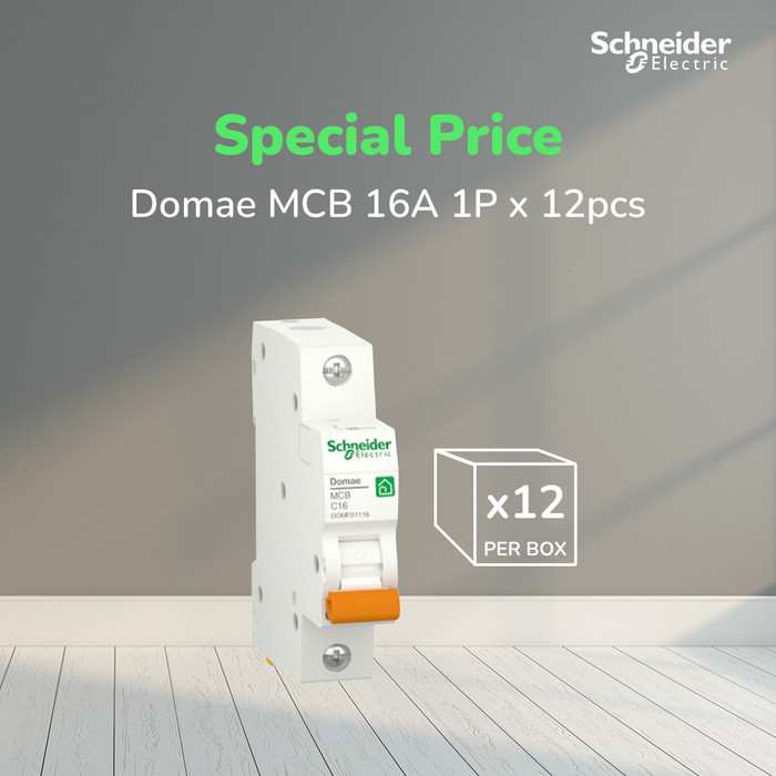 Jual (Isi 12pcs) Schneider Electric NEW DOMAE MCB 16A 1P - DOMF01116 | Shopee Indonesia