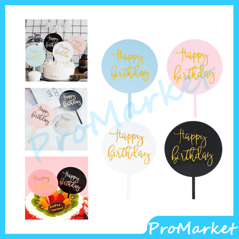 Jual Topper Tulisan Dekorasi Hiasan Kue Ulang Tahun Happy Birthday Cake ...