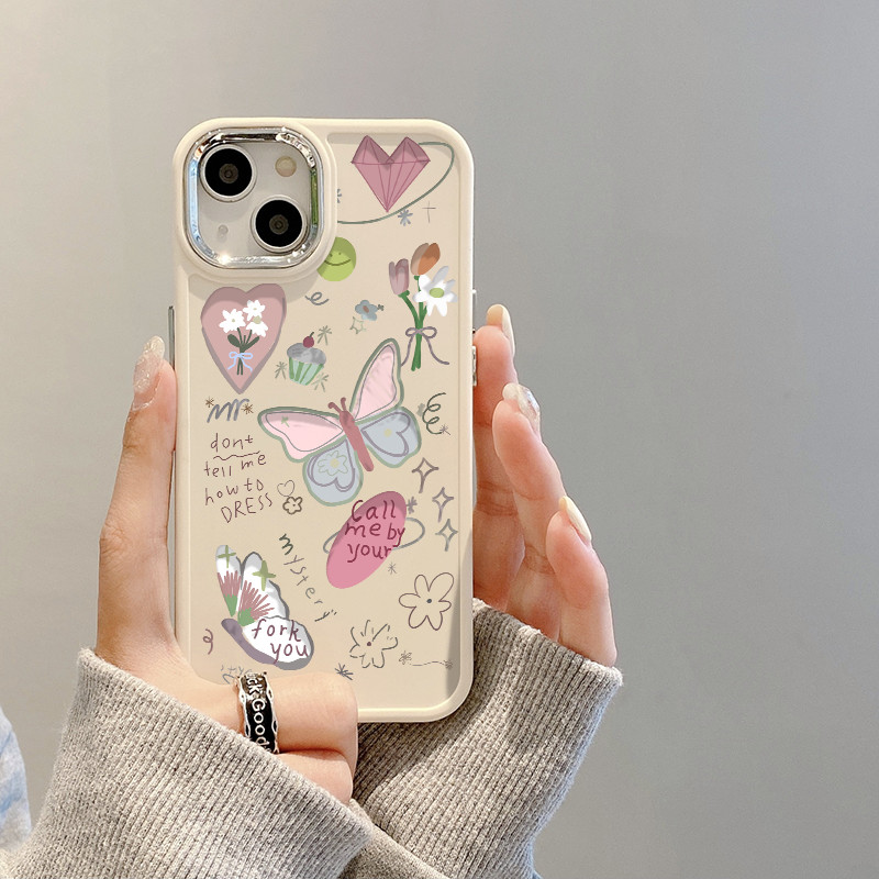 Jual 【NO.1 TPU Hitam Putih Pink】Case Marvel Cewe Kupu-Kupu aesthetic ...