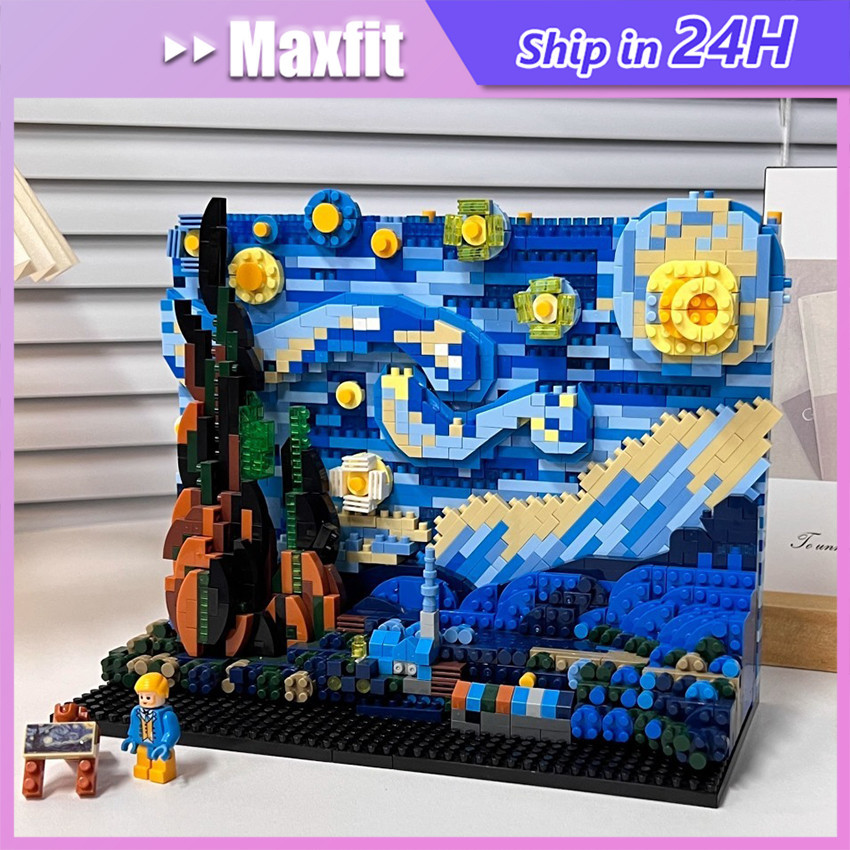 Jual Sa1 3D Brick Ideas The Starry Night By Vincent Van Gogh Mini ...