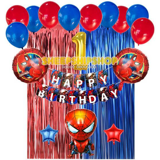 Jual PAKET SET HAPPY BIRTHDAY AVENGERS Spiderman Captain America Hulk ...