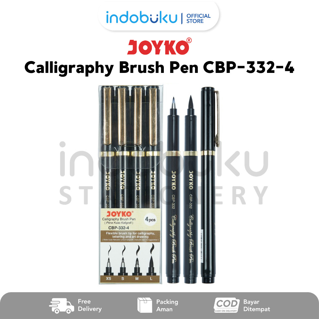Jual Calligraphy Brush Pen Joyko Pena Kuas Kaligrafi Joyko Isi 4Pcs CBP ...