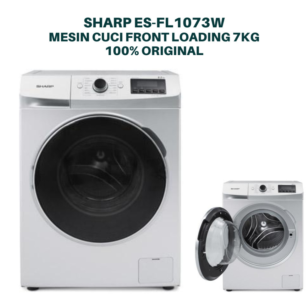 Jual MESIN CUCI FRONT LOADING 7KG SHARP ES-FL1073W MESIN CUCI 7KG LOW WATT | Shopee Indonesia