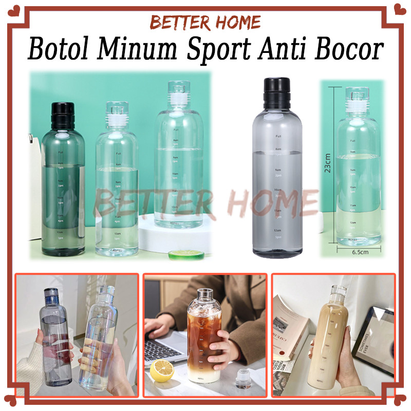 Jual Botol Bening Estetik/Botol Transparan/Botol Minum Sport Anti Bocor ...