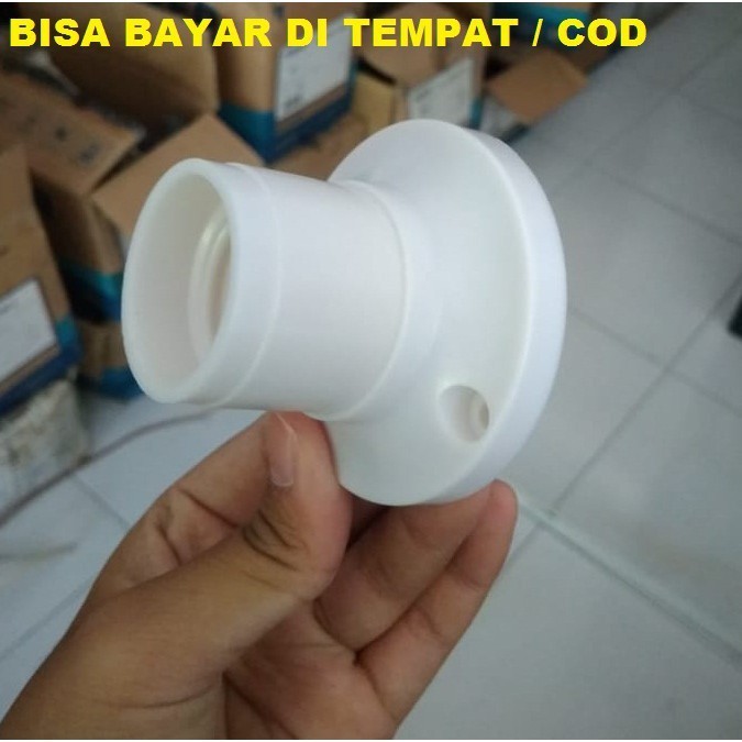 Jual FITTING LAMPU TEMPEL BULAT MEREK PUSH ON / PITING WARNA PUTIH ...