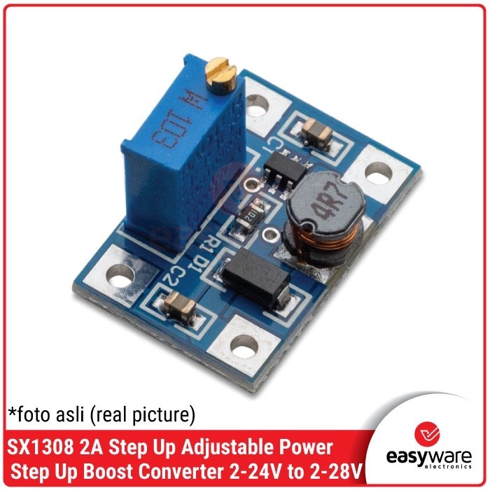 Jual Step Up 2A SX1308 Step Up Adjustable Power Module 2-28V 2A ...
