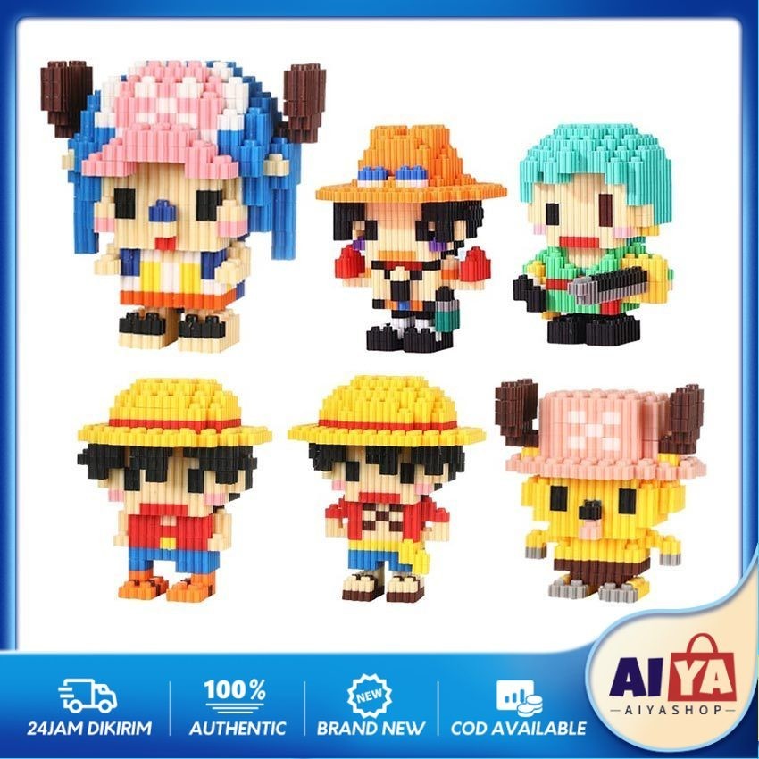 Jual Diy Mainan Balok Luffy Mini Nano Block One Piece Series Balok Blok ...