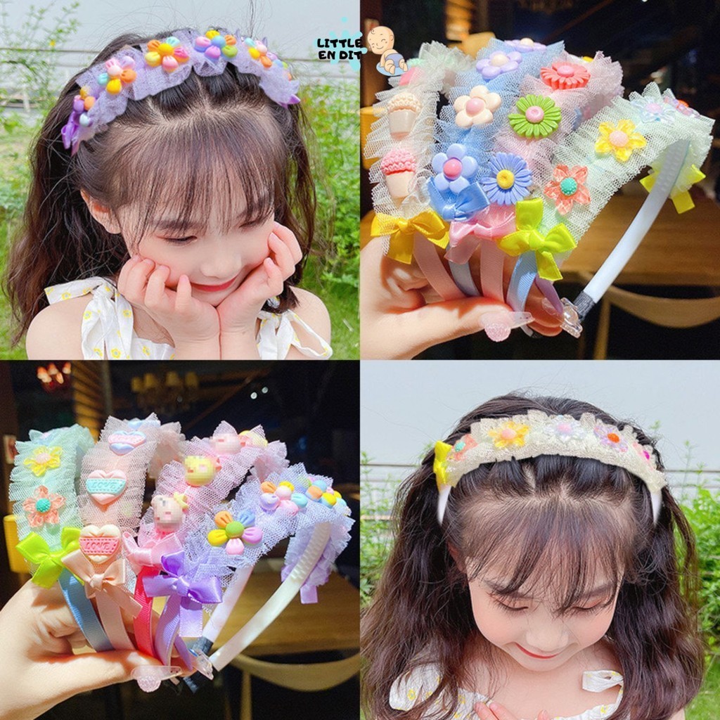 Jual Littleendit ACBR08 Bando Anak Lucu Motif Renda Bunga/ Bando Anak ...