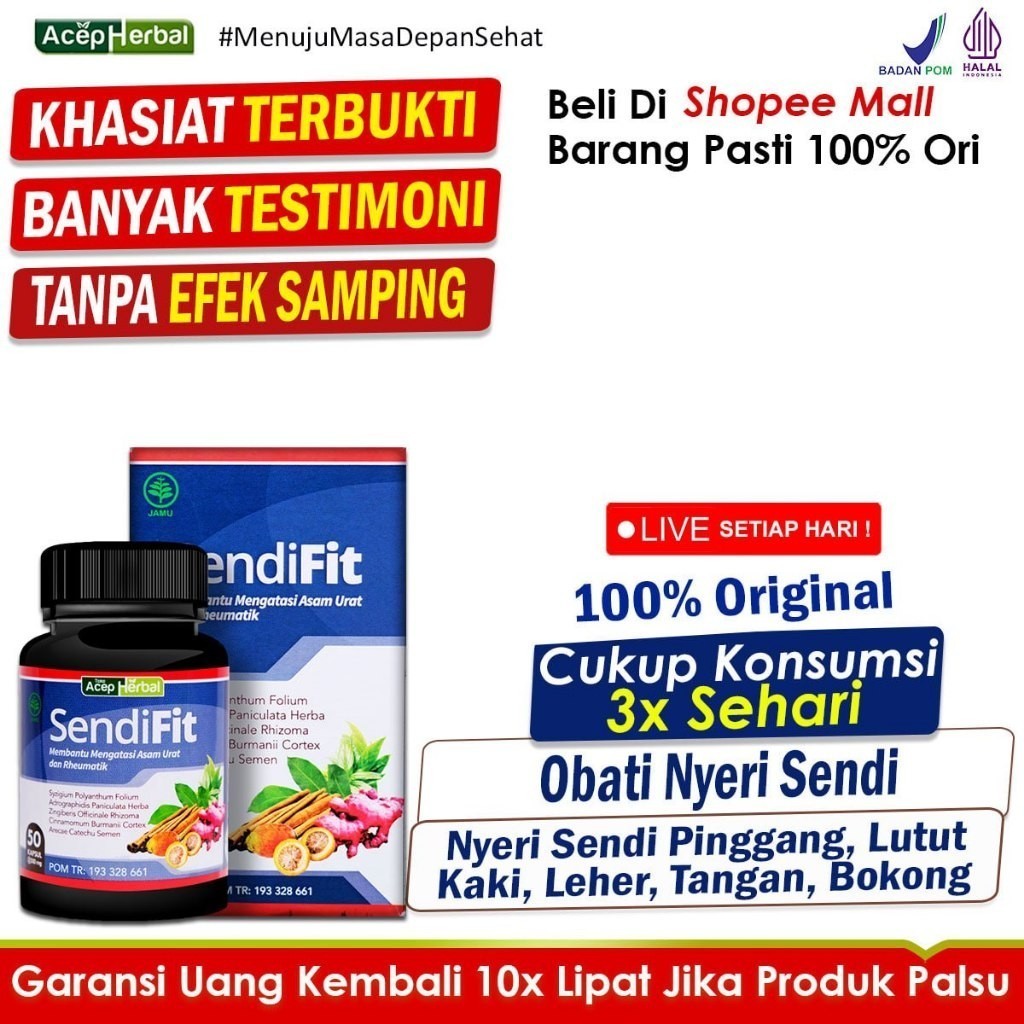 Jual Sendifit Original Obat Nyeri Sendi Isi 50 Kapsul | Shopee Indonesia