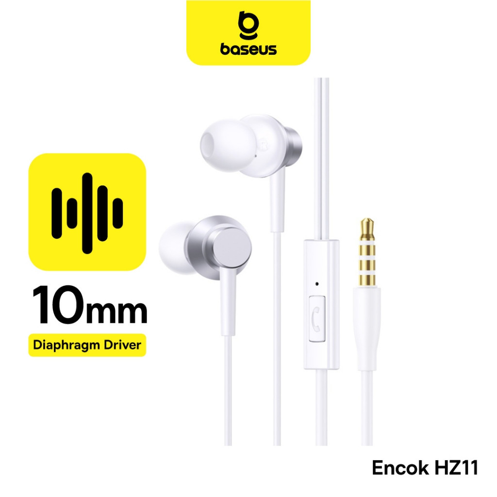 Jual BASEUS ENCOK HZ11 HEADSET JACK 3.5MM 1.2M NOISE REDUCTION | Shopee ...