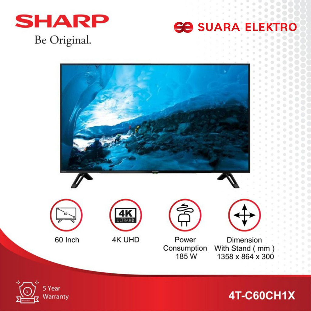 Jual SHARP LED TV 60 Inch Ultra-HD Resolution 4T-C60CH1X 4K | Shopee ...