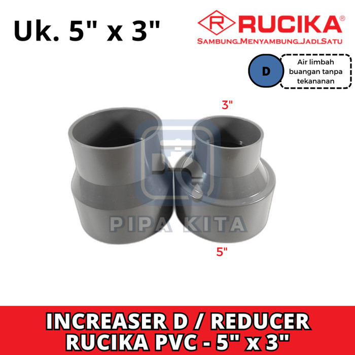 Jual Increaser D 5 x 3 Inch RUCIKA PVC Verlop Sok Reducer DV Vlok Sok ...