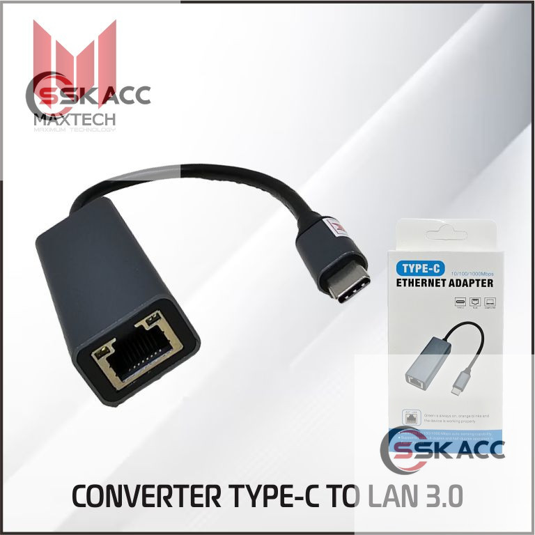 Jual Network Adaptor USB-C Type-C 3.1 to RJ45 Gigabit Ethernet Adapter LAN - SPED 1000MBPS ...