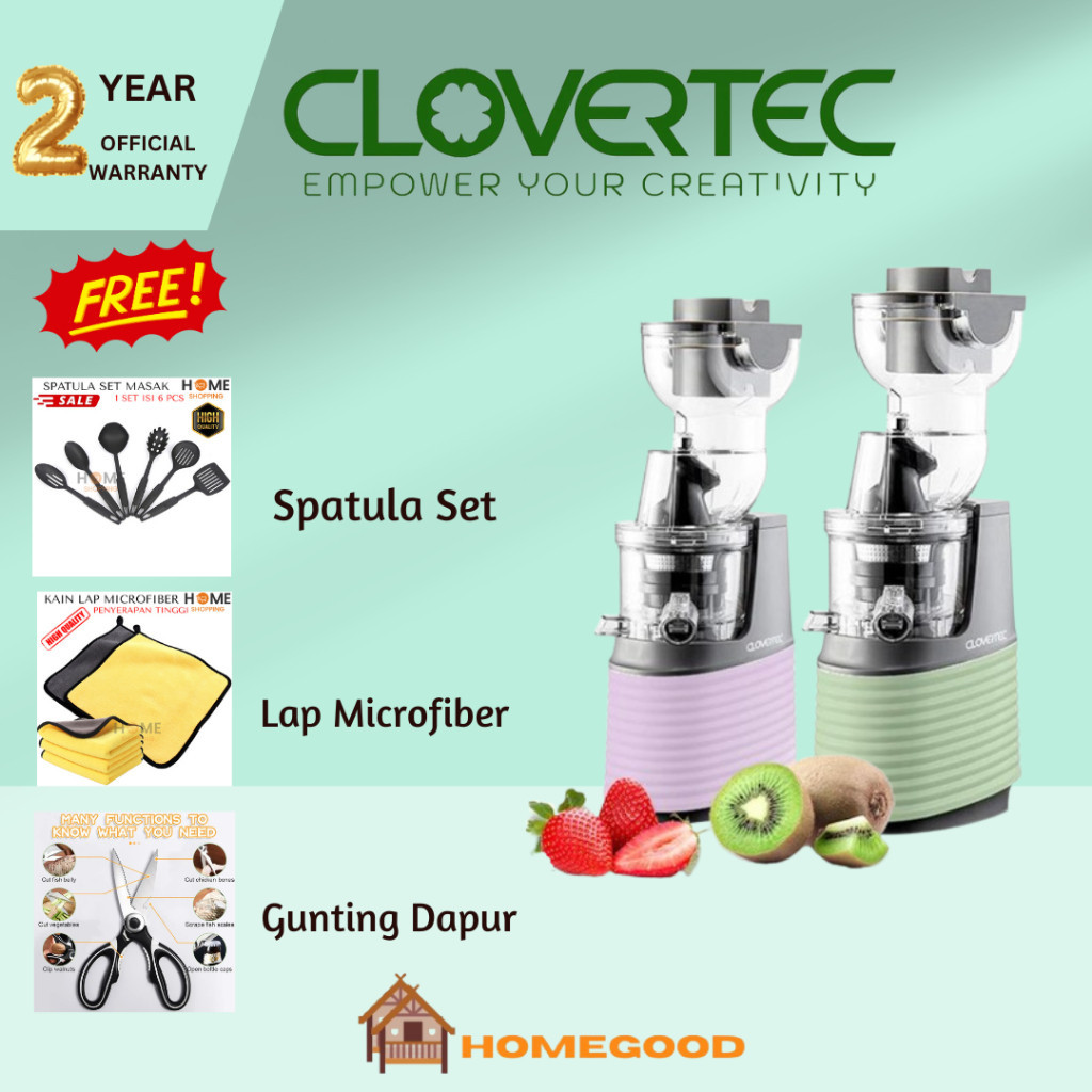 Jual CLOVERTECH Slow Juicer with 3 Filters Blender Buah Cold Pressed ...