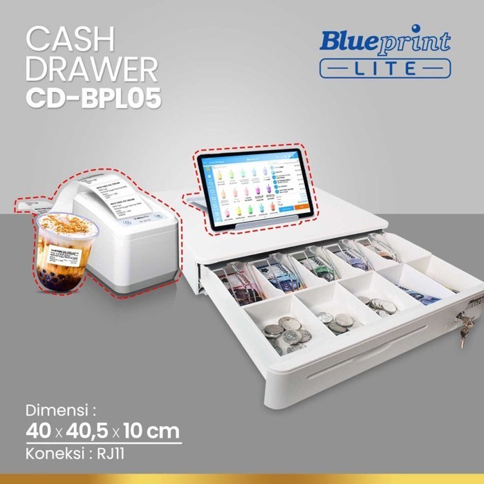 Jual Blueprint CD-BPL05 Cash Drawer Medium Laci Kasir Uang 40x40,5x10 ...