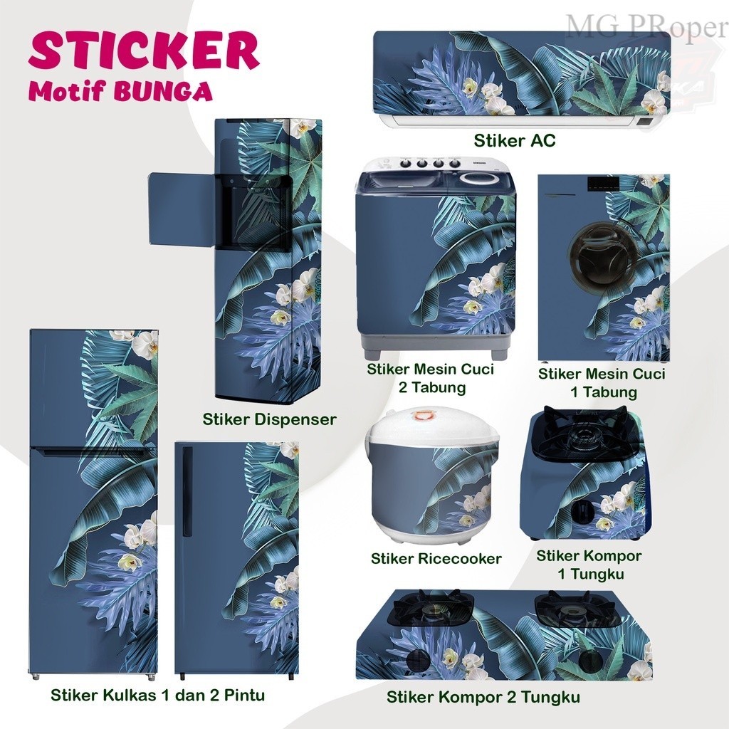 Jual Sticker Stiker Kulkas 1 & 2 Pintu, Kompor, Magicom, AC, Mesin Cuci ...